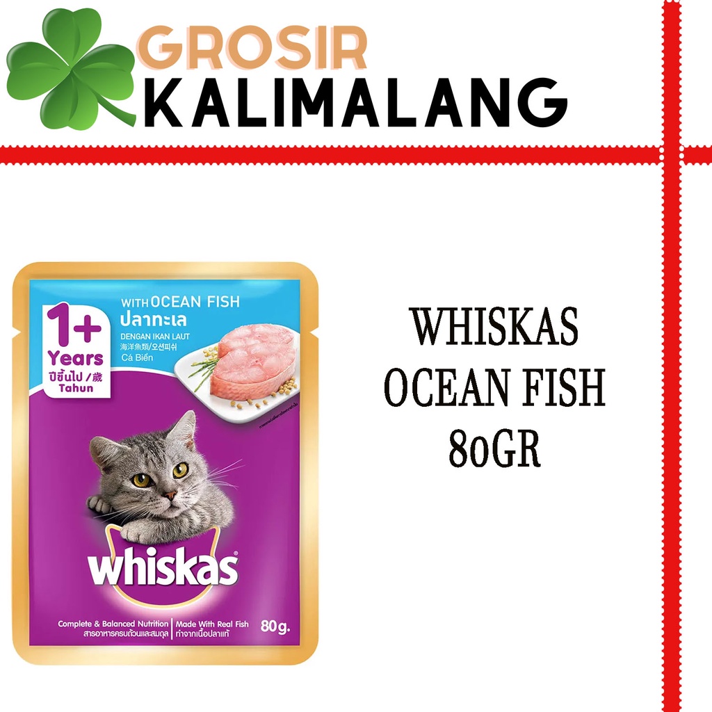 Jual Whiskas Pouch Ocean Fish 80gr | Shopee Indonesia