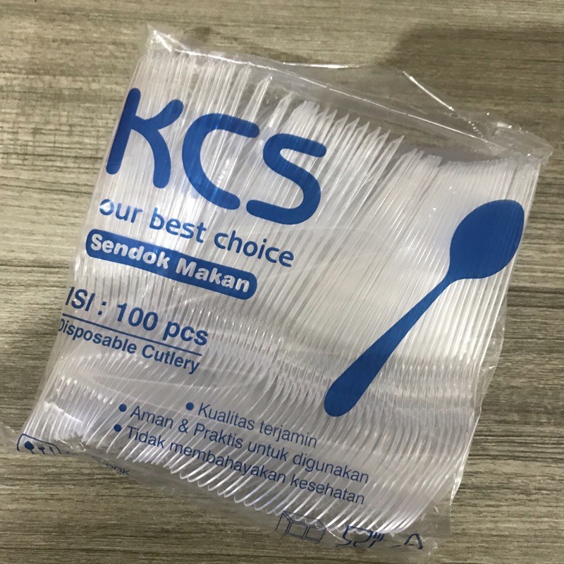 Jual (E-12) sendok garpu plastik bening KCS isi 100 garpu kcs dop | Shopee Indonesia