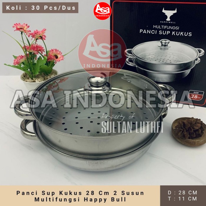 Jual Panci Sup Kukus 28 Cm 2 Susun Multifungsi Happy Bull - ASA ...
