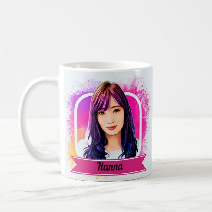 Jual Mug Custom Foto dan Nama | Tema Bingkai Instagram Watercolor ...