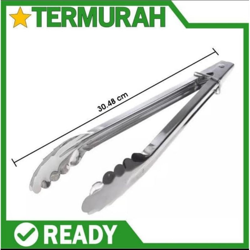 Jual Penjepit gorengan 30 cm capitan Food Tongs stainless roti kue ...
