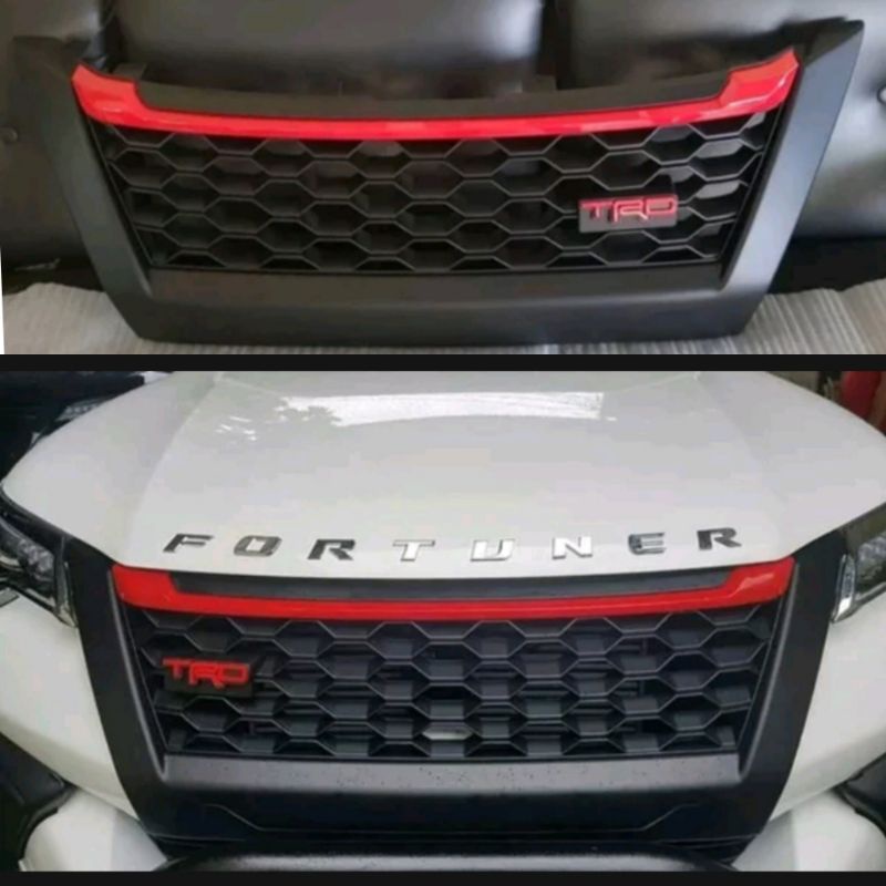 Jual GRILL FORTUNER 2016-2020 STRIP DAN EMBLEM TRD MERAH | Shopee Indonesia