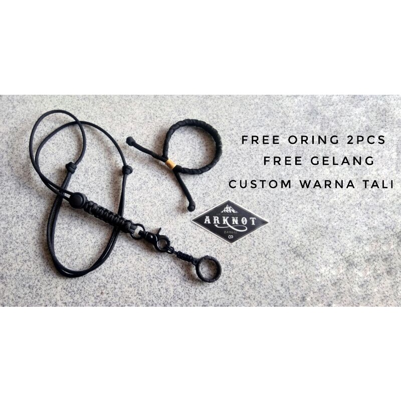Jual Lanyard pods tali paracord free oring, kalung tali id card, kalung ...