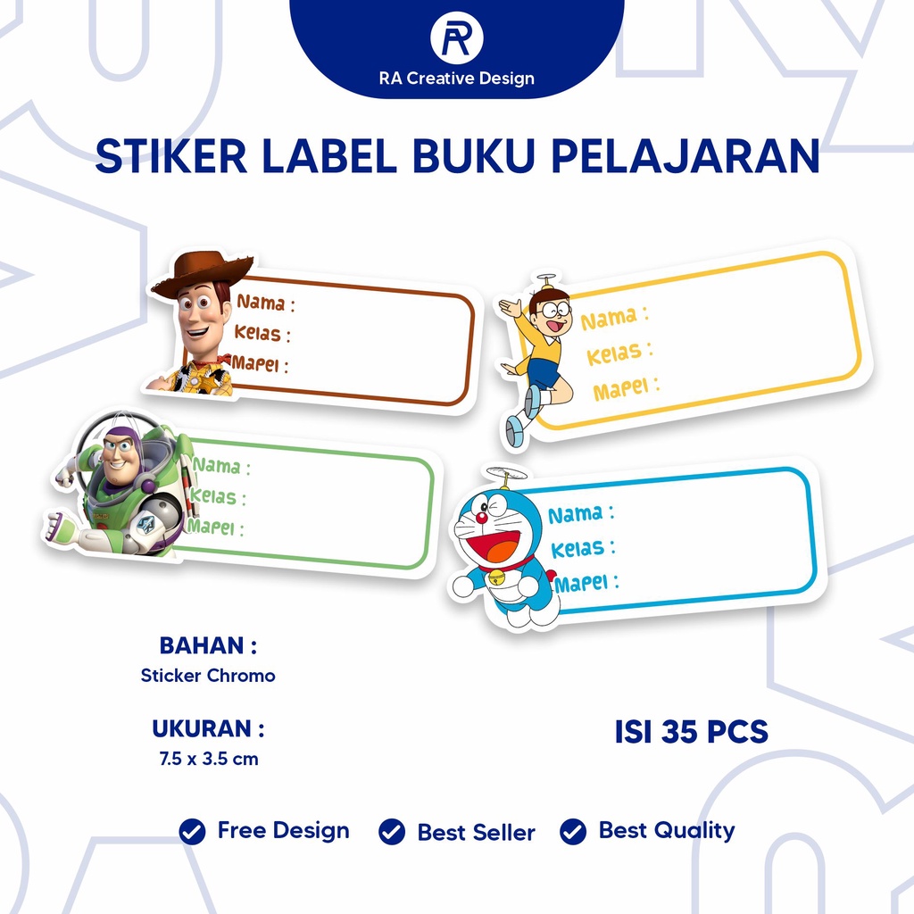 Jual Stiker Label Buku Pelajaran Sekolah Custom Tema | Shopee Indonesia