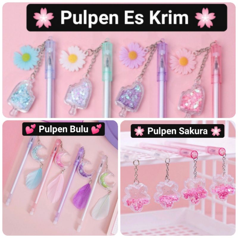Jual Ghaniy | Pulpen Glitter Cantik Gel Es Krim Pena Ice Cream Bulu ...