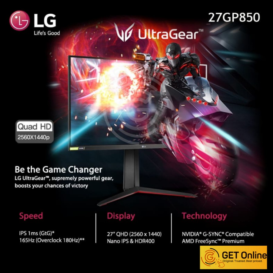 Jual LG Monitor 27GP850 27' 2K IPS Panel 1ms 165Hz | Shopee Indonesia
