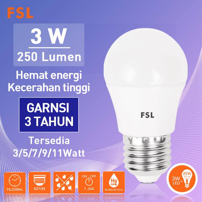 Jual FSL Outdoor Bulb E27 Lighting Bulb Untuk Lemari Pakaian 3W 9W 11W | Shopee Indonesia
