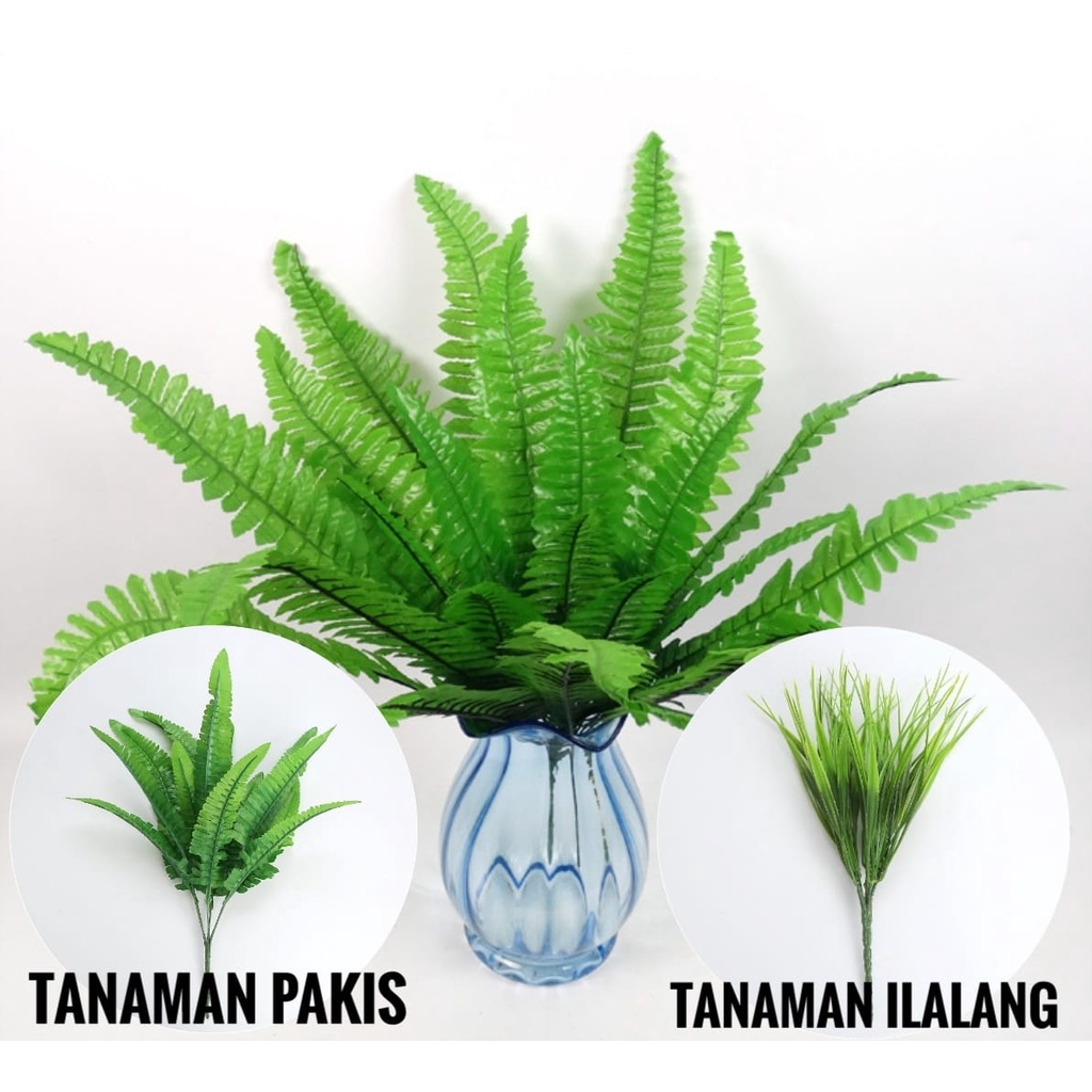 Jual Daun Pakis 7 Cabang Daun Bunga Artificial Palsu Tanaman Pajangan ...