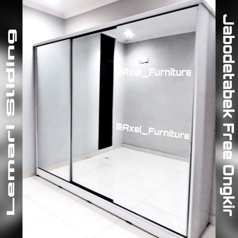 Jual lemari pakaian sliding 3 pintu jumbo mewah. lemari sleding pintu ...