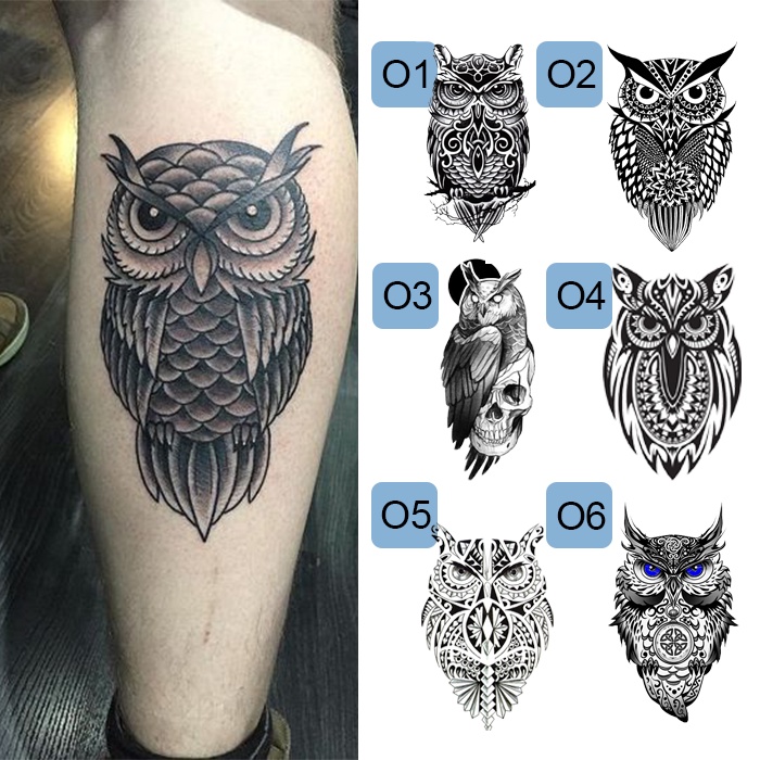 Jual 【Owl】 Tattoo Temporary / Tato Temporer Burung Hantu Anti Air ...