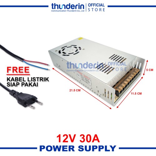 Jual PERTUKANGAN PERLENGKAPAN LISTRIK THUNDERIN POWER SUPPLY 12V/30A ...