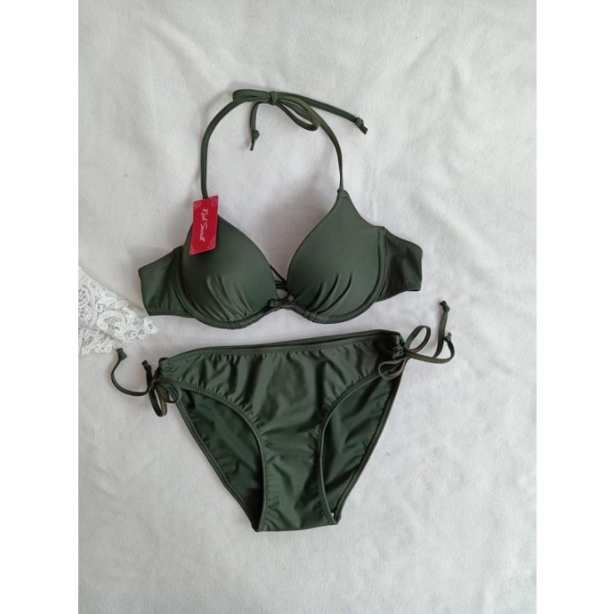 Jual Pakaian Renang Wanita 24 Bikini Pantai Sexy Hijau Tua Shopee