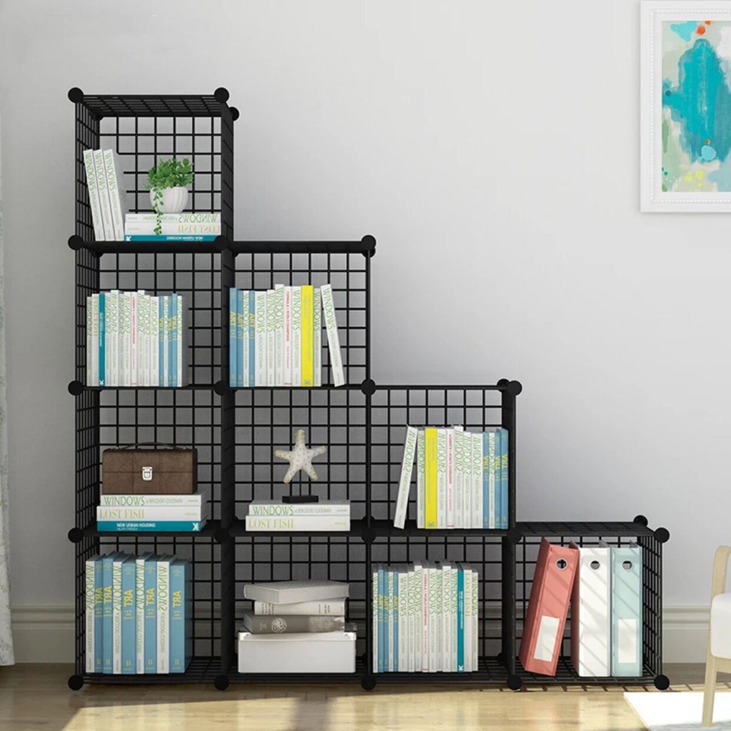 Jual Rak buku besi rak serbaguna rak toys storage box lemari susun 1+2 ...