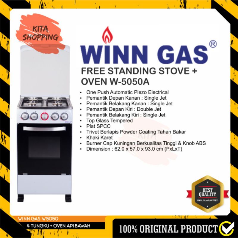 Jual Freestanding Cooker Winn Gas W5050 | Oven kompor gas W-5050 ...