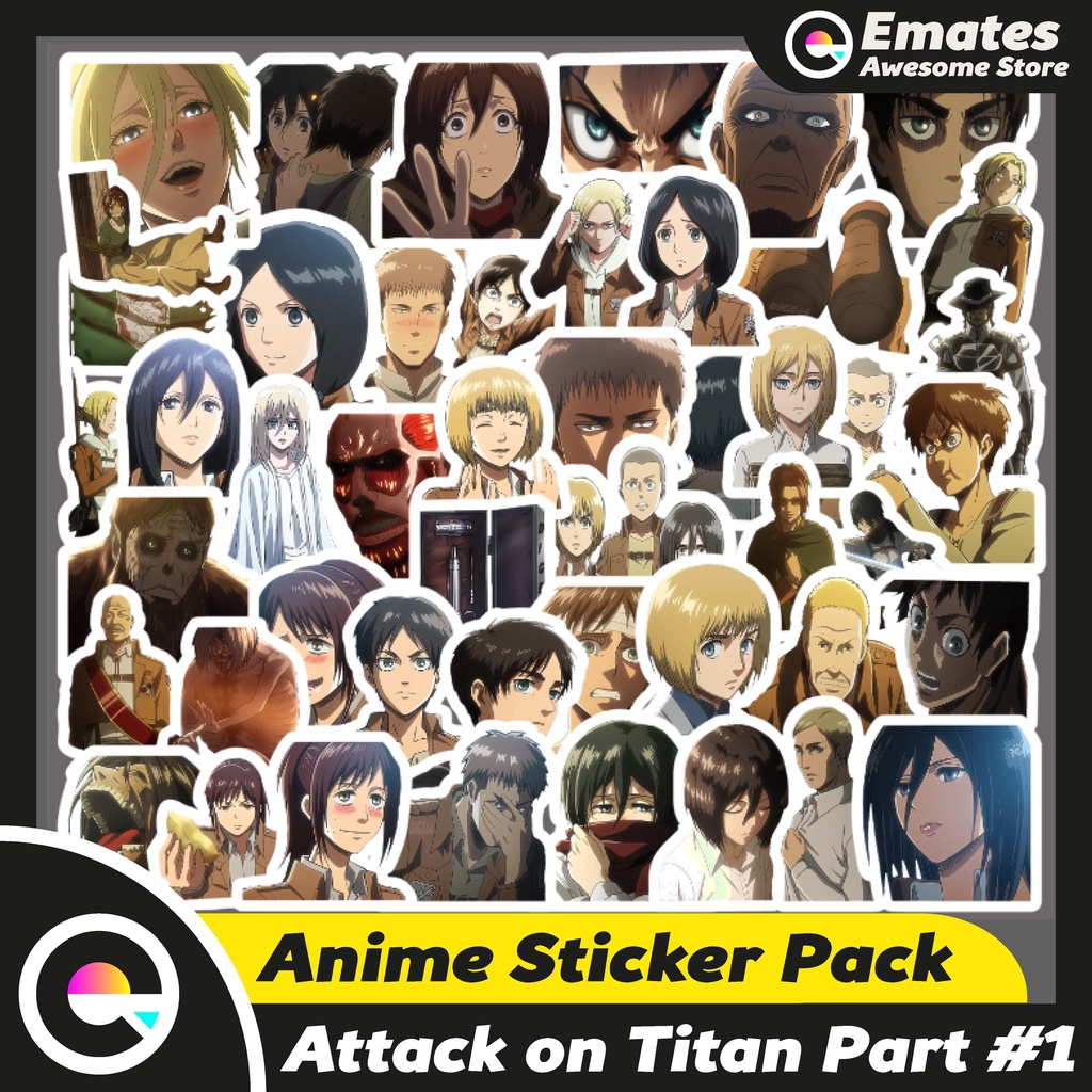 Jual [48 pcs] Stiker Anime Attack on Titan Anime Part #1 Sticker anime ...