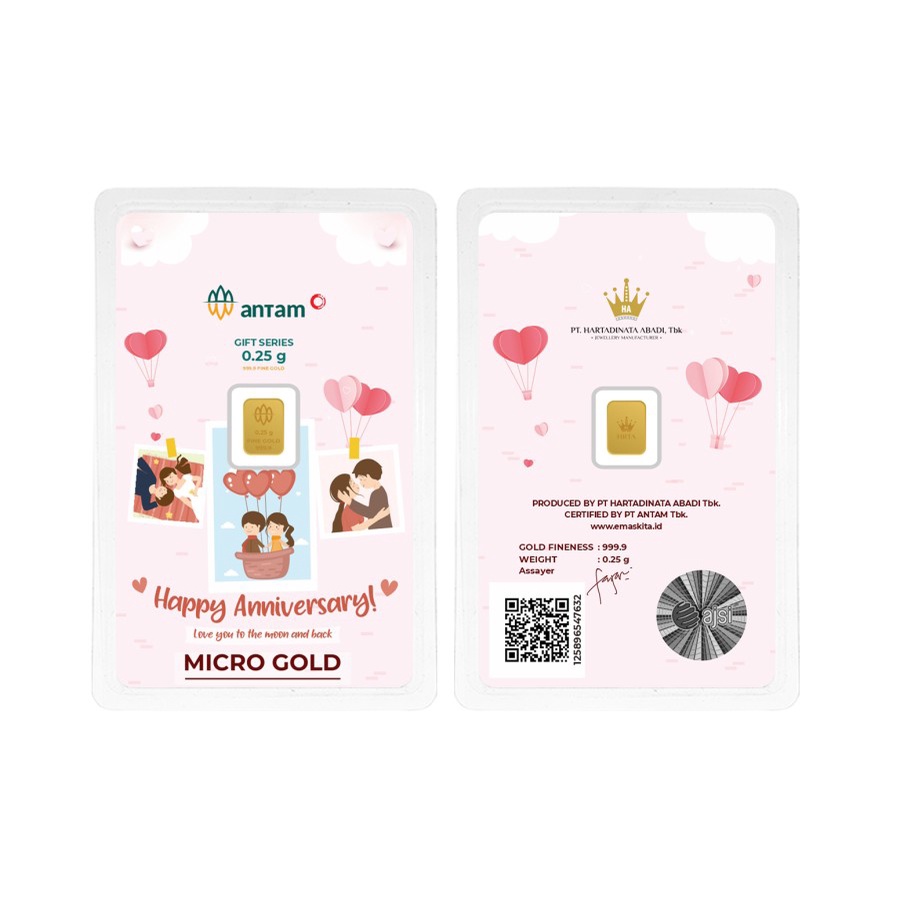 Jual Micro Gold Antam GIFT SERIES Happy Anniversary 0.25 GR | Shopee ...