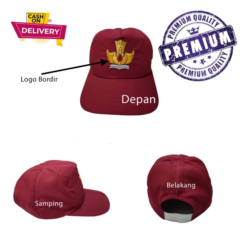 Jual Topi Sekolah Anak SD SMP SMU PRAMUKA|Topi Sekolah Anak SD Merah ...