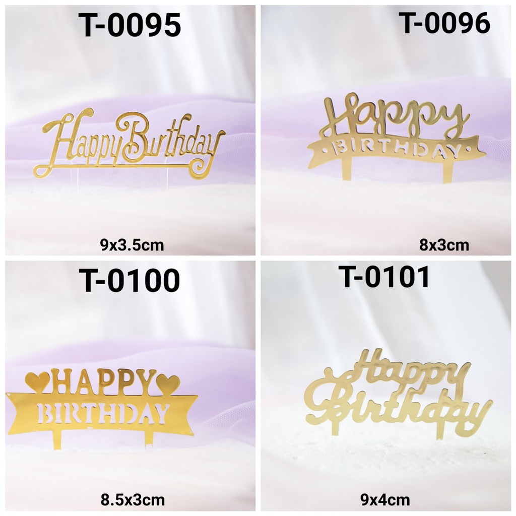 Jual GR-T-0095 Cake Topper Hiasan Kue Tulisan Happy Birthday yamama baking | Shopee Indonesia