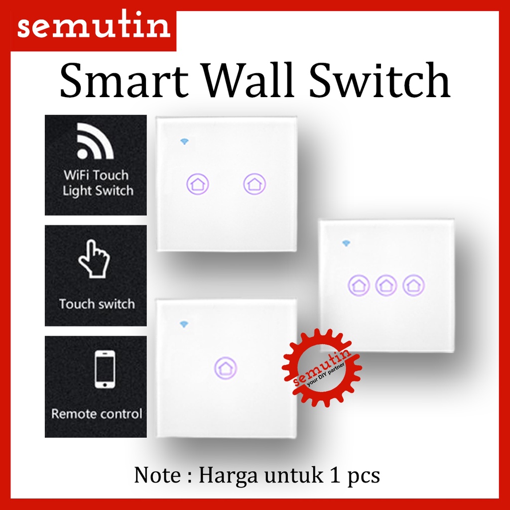 Jual Smart Wall Switch Light Touch Wifi AD51 / Saklar Dinding Sentuh ...