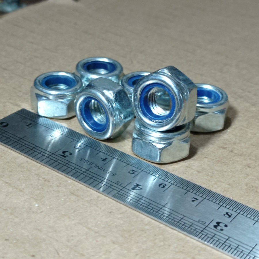 Jual MUR NYLON M10 LOCK NUT PUTIH GALVANIZ KUNCI 17 PICTH DRAT 1.5 ...