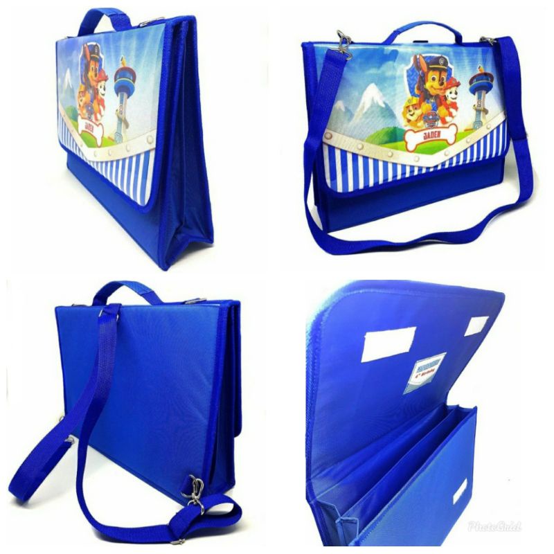 Jual TAS LES ANAK 3in1 CUSTOM MOTIF CETAK NAMA Tas Folder Data Bag ...