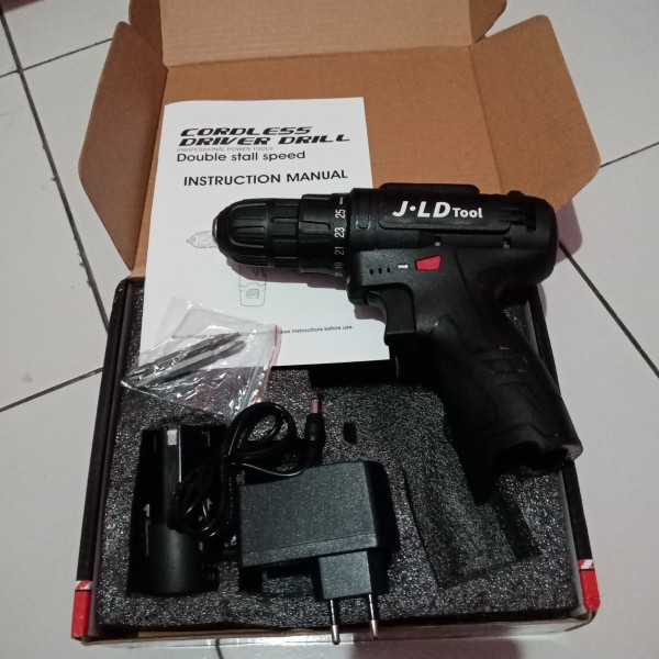 Jual Mesin Bor Cas JLD Mesin Bor Cordless Besi Kayu Charger Cas 12V ...