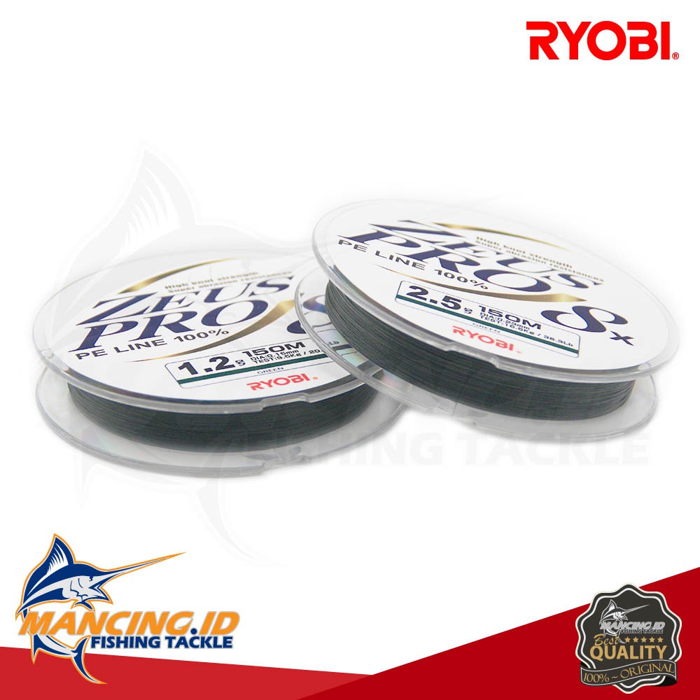 Jual Ryobi ZEUS PRO 8X PE 100M & 150M GREEN Benang Lentur Tali Pancing ...