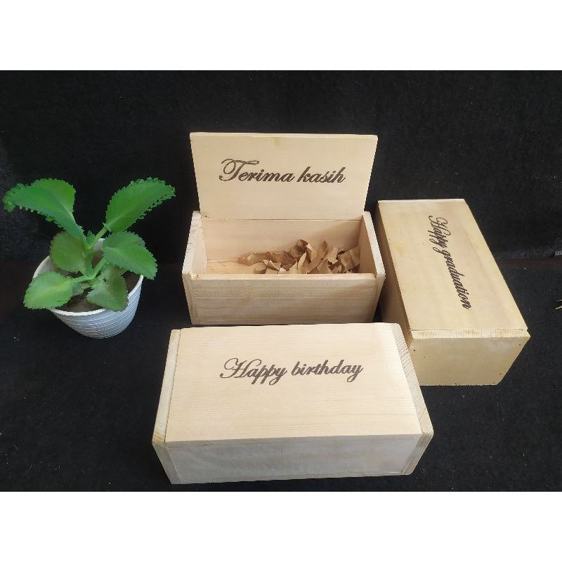 Jual Box kayu/kotak kayu/kotak souvenir/bisa custom nama dan ucapan ...
