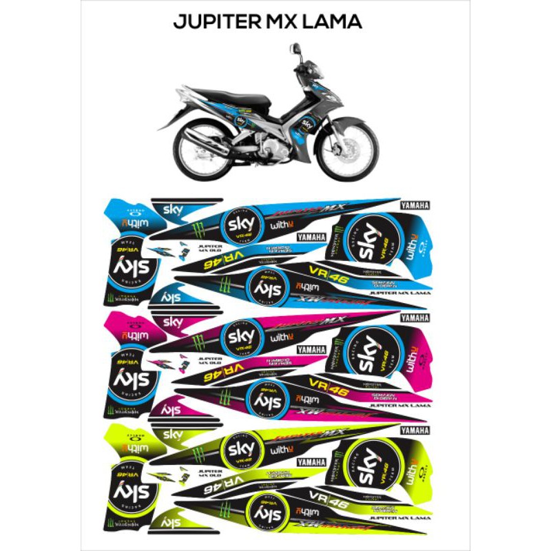 Jual STRIPING JUPITER MX LAMA SKY/ Stiker motor tema sky moto gp ...