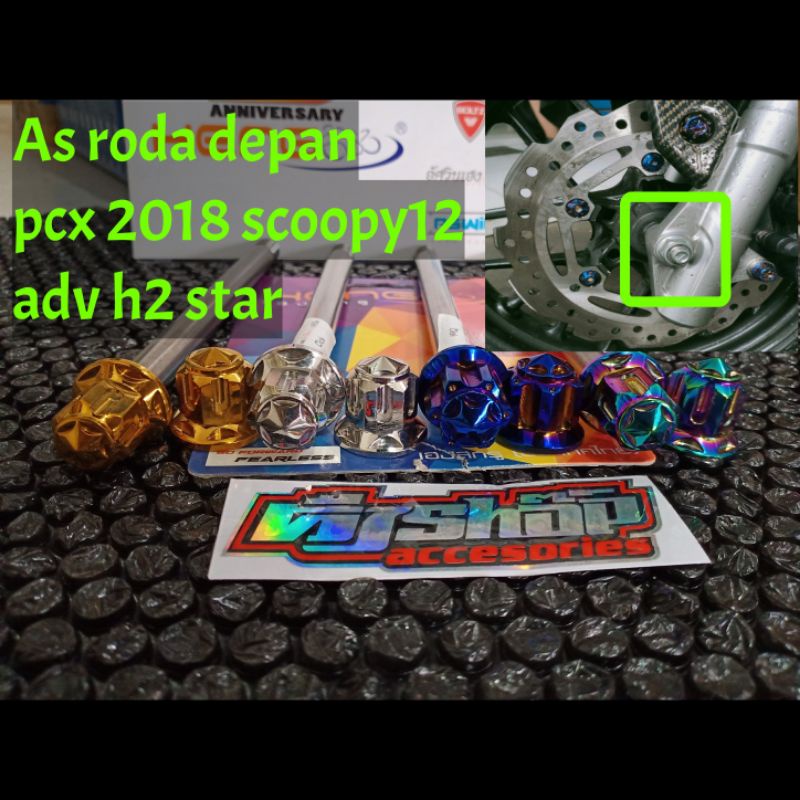 Jual probolt H2 star as roda depan pcx 2018 scoopy ring 12 adv 150 as ...