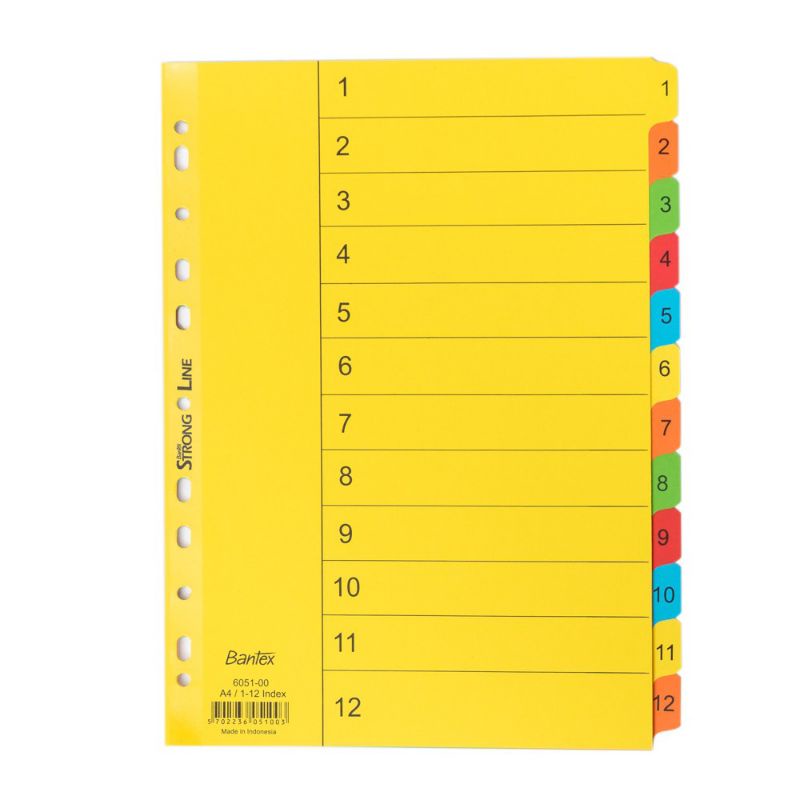 Jual Pembatas buku binder A4 divider 1-12 bantex 6051 | Shopee Indonesia