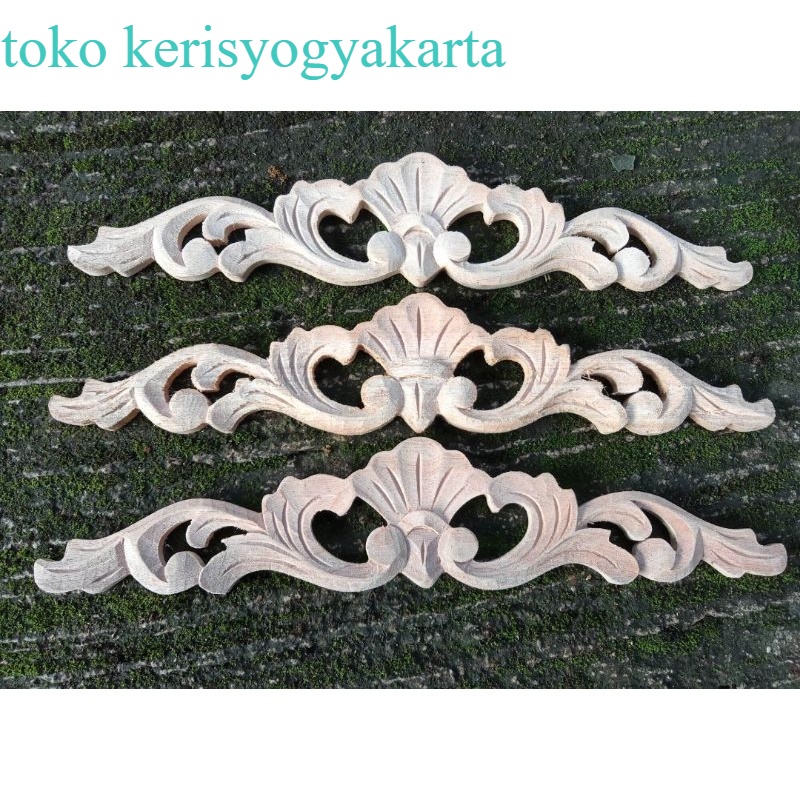 Jual Ornamen Ukiran Jepara Tempel Motif Mahkota Kerang Bahan Kayu ...