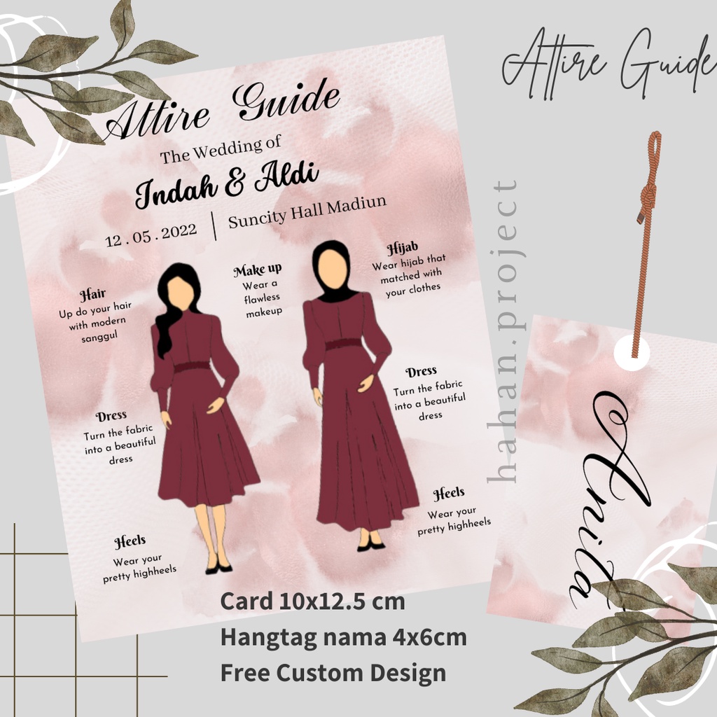 Jual [BRIDESMAID CARD] Attire guide Bridesmaid | Shopee Indonesia