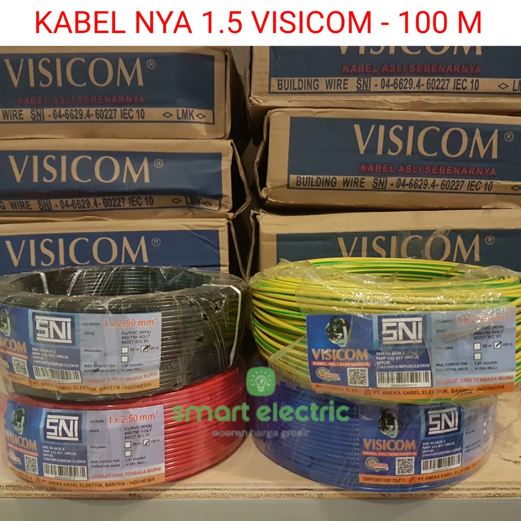 Jual Kabel Listrik Engkel Visicom NYA 1.5 mm 100 meter Tunggal SNI LMK ...