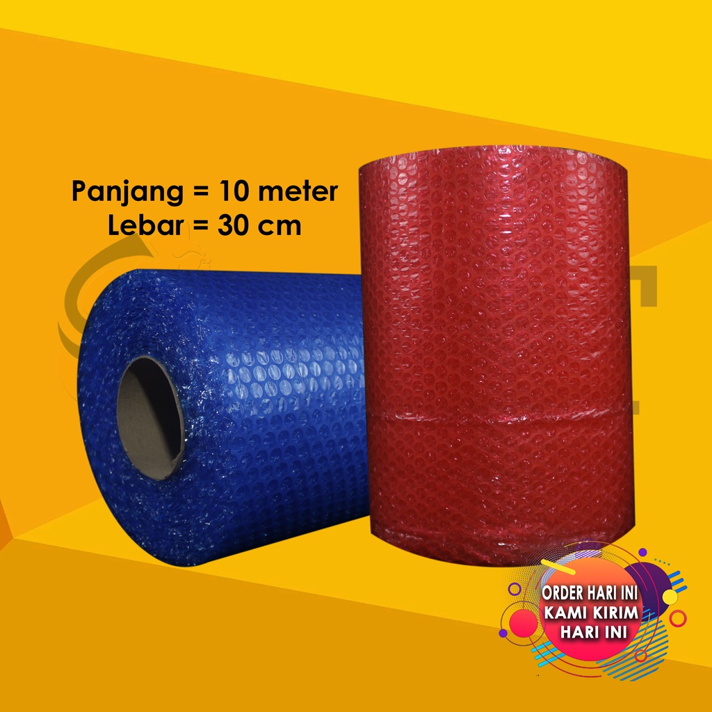Jual BUBBLE WRAP WARNA 10M X 30CM TEBAL, READY WARNA MERAH DAN BIRU ...