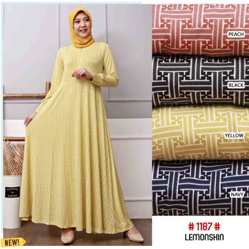 Jual Gamis Jersey Lemonskin 1187 | Shopee Indonesia