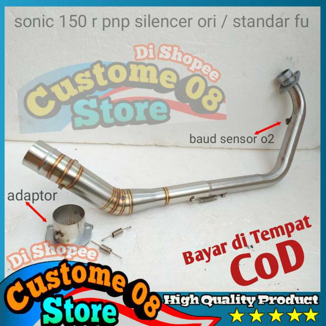 Jual Pipa leher knalpot sonic 150r pnp silencer Fu standar honda sonic ...