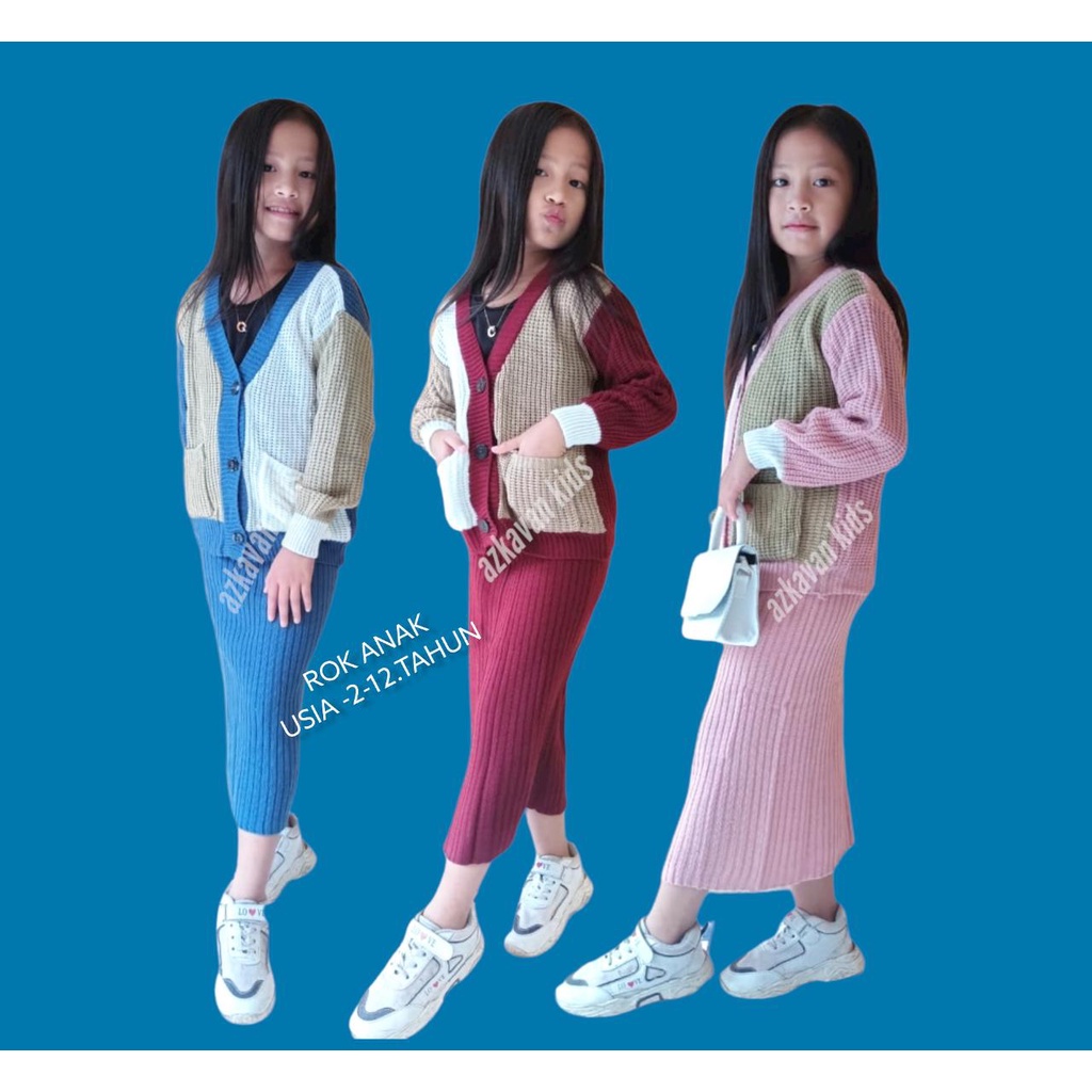 Jual ROK RAJUT ANAK/ Rok span panjang XXL 80 cm usia 4 5 6 7 8 9 10 12 ...