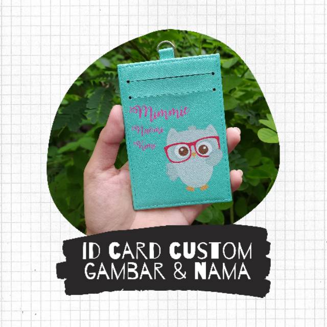 Jual ID CARD HOLDER / Tempat Kartu Pengenal FREE CUSTOM NAMA & GAMBAR ...