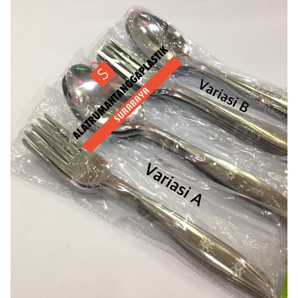 Jual 12 pcs Sendok 12pcs Garpu Makan Murah/ Sendok Garpu Stainless ...