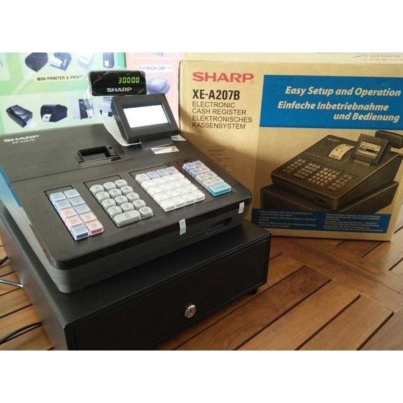 Jual CASH REGISTER SHARP XE-A207B | MESIN KASIR SHARP XEA207 HITAM | Shopee Indonesia