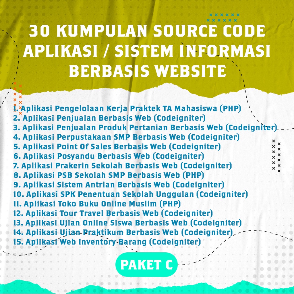 Jual [PAKET C] - Kumpulan Referensi Source Code Program Aplikasi Sistem ...