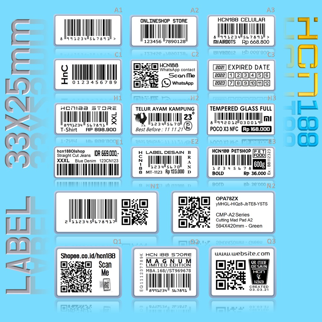 Jual Cetak Barcode Label & Desain 33X25mm | Shopee Indonesia