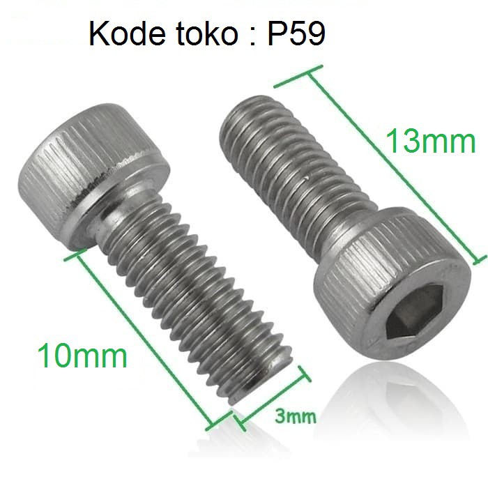 Jual Screw Baud M3 10mm M3*10 mm 304 Stainless Steel Hexa Baut RC Car Drone Boat Otomotif ...