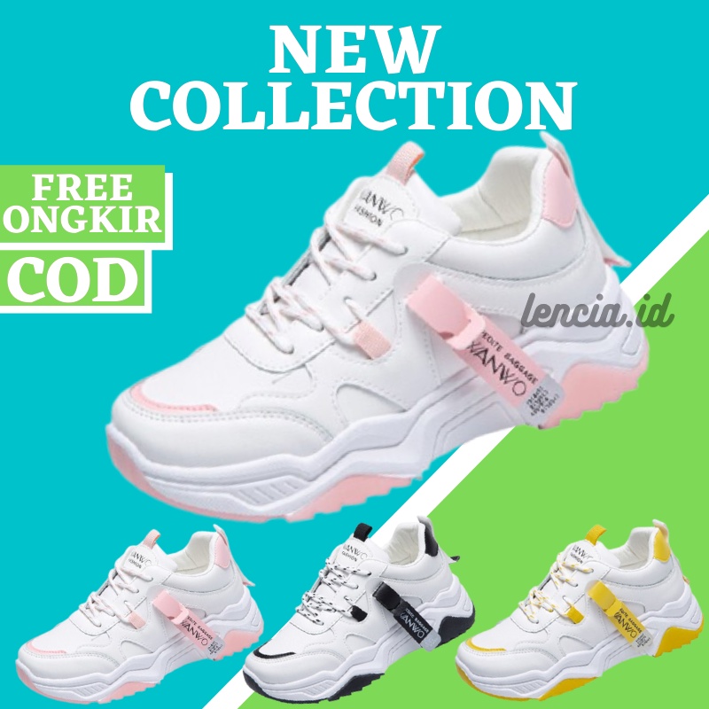Jual Sepatu sneakers olahraga sport running kets putih wanita cewek ...