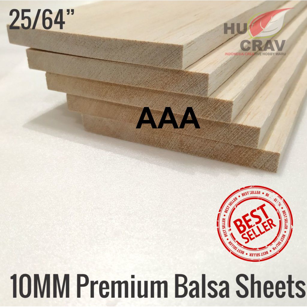 Jual Balsa sheet tebal 10mm 10cm x 100cm kayu maket murah arsitek ...