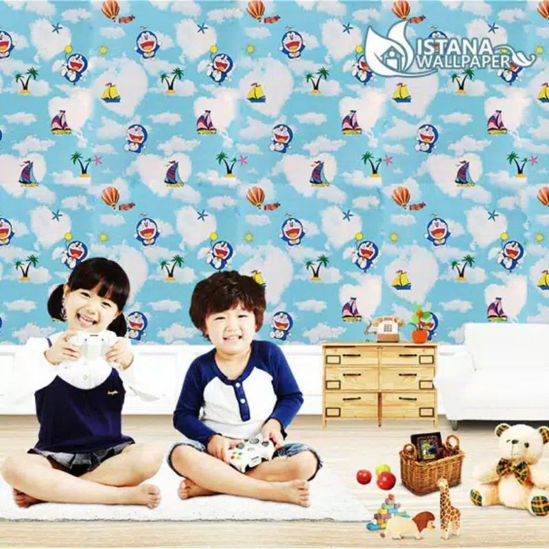 Jual Wallpaper 10meter Motif Doraemon Awan | Shopee Indonesia