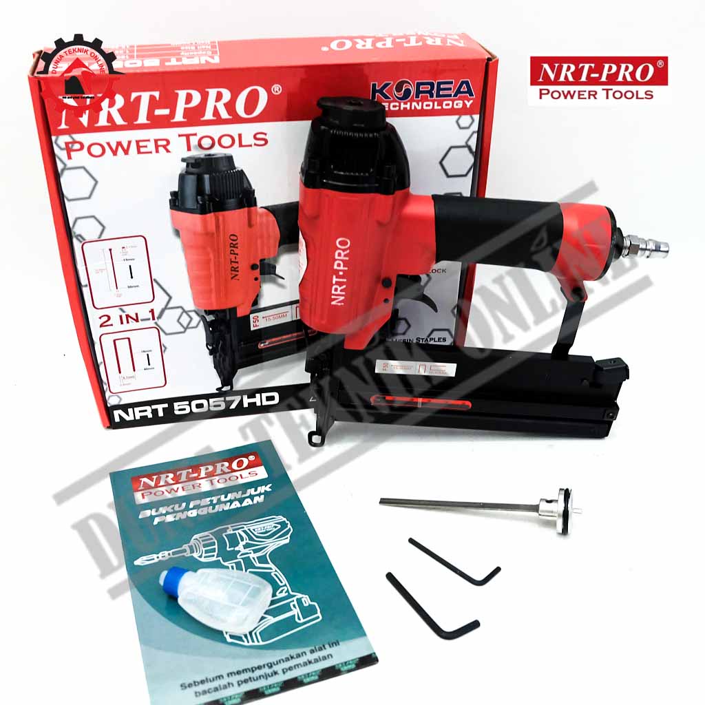 Jual NRT Pro 5057HD Air Nailer Gun Paku Tembak Staples Angin Mesin 2in1 ...