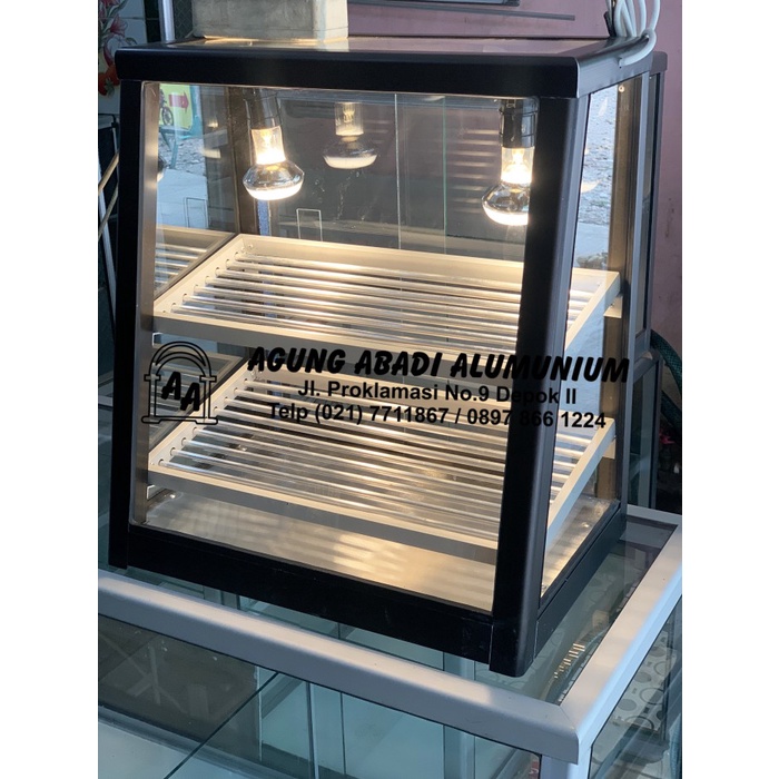 Jual Warmer / Etalase / Showcase Ayam Chicken 2 Rak 2 Lampu Cokelat ...