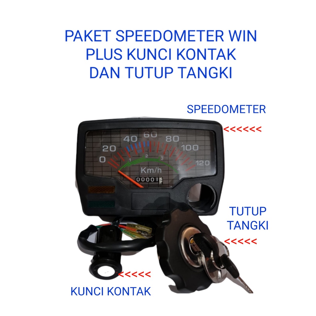Jual PAKET SPEEDOMETER SPEEDO WIN PLUS KUNCI KONTAK DAN TUTUP TANGKI ...